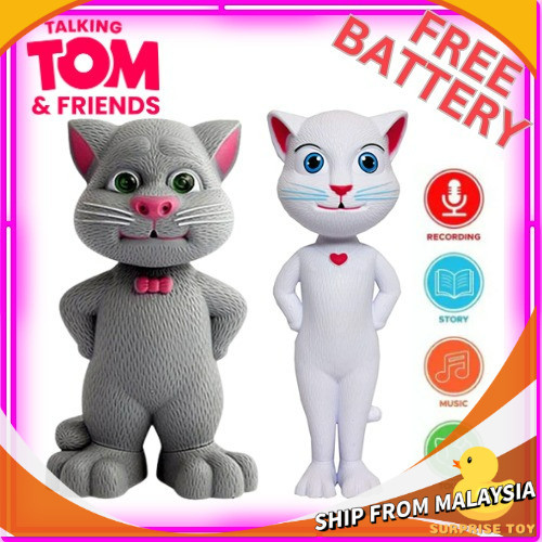 Mainan Talking Tom Toy Cat Intelligent Voice Recording & Touch Sensor ...