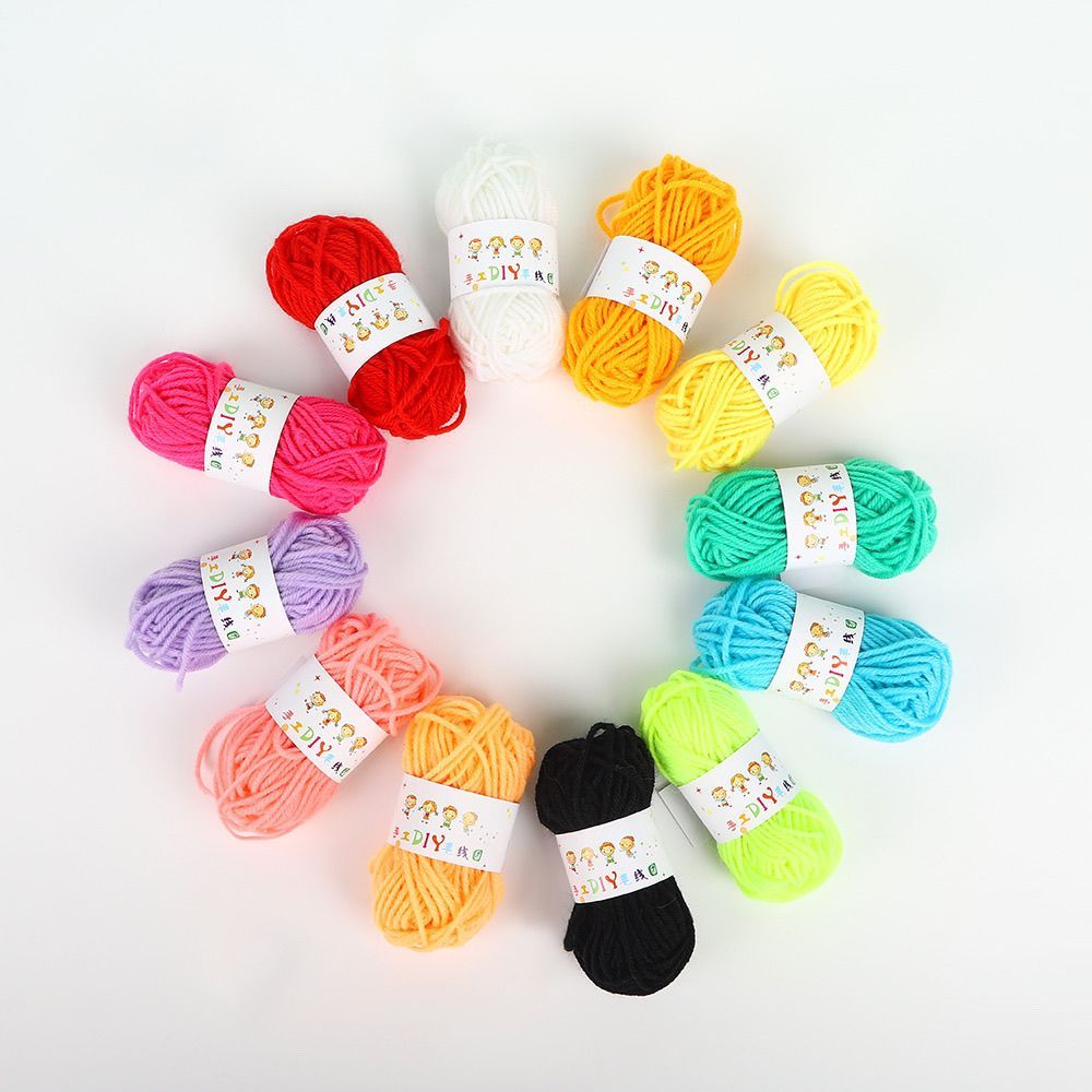 Color 12 Colors Wool Children Hand-Knitted diy Wool Group Kindergarten ...