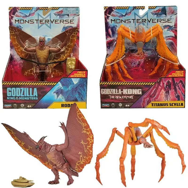 Godzilla 6″6inch King of the Monsters Rodan,Titanus Scylla by Playmates ...