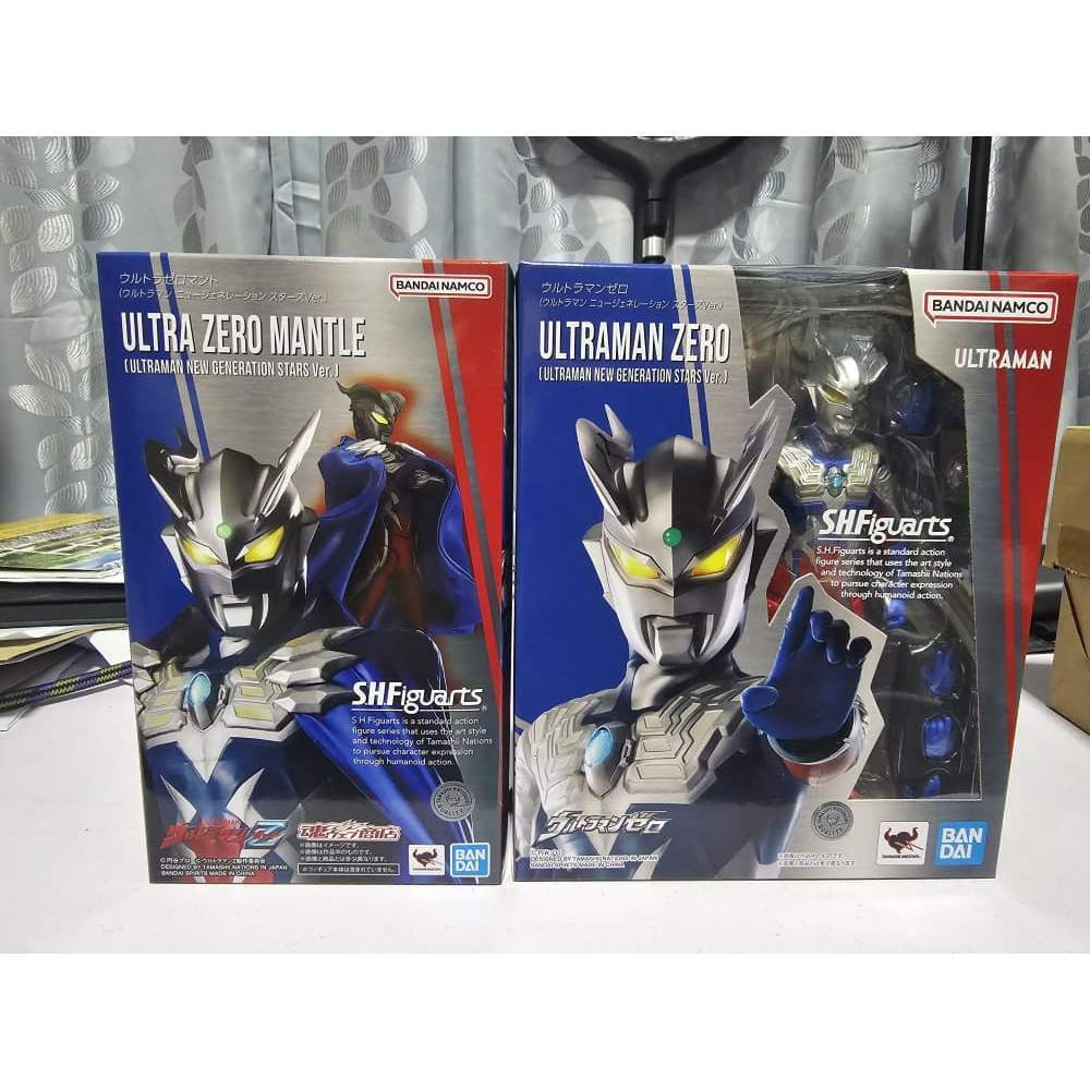 Bandai S.H.Figuarts Ultraman Zero + S.H.Figuarts Ultra Zero Mantle ...