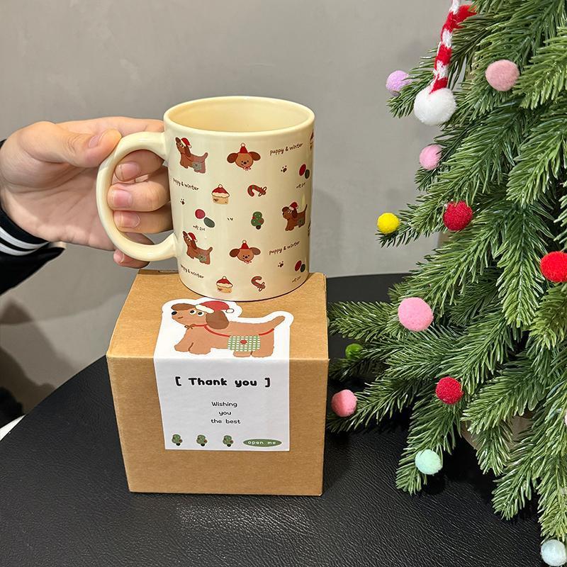 christmas present christmas cup Anak anjing beg galas ~ Ilustrator ...