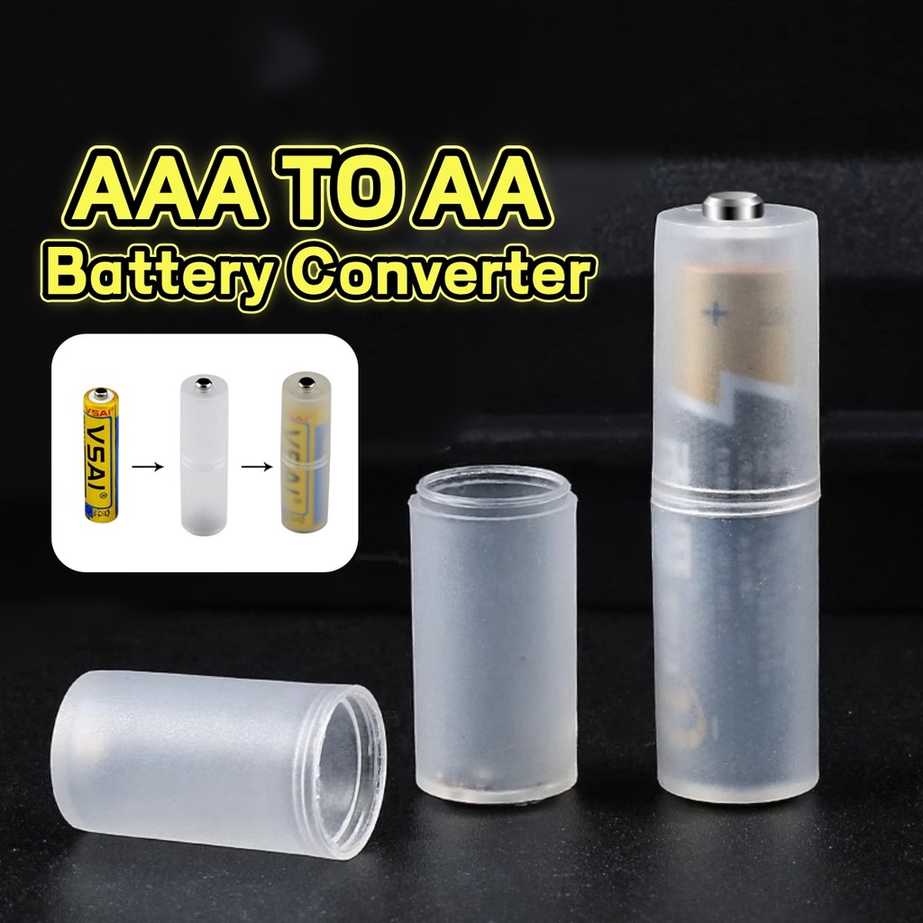 (1 PCS) AAA TO AA Battery Cell Converter Case Cylindrical Case Holder ...