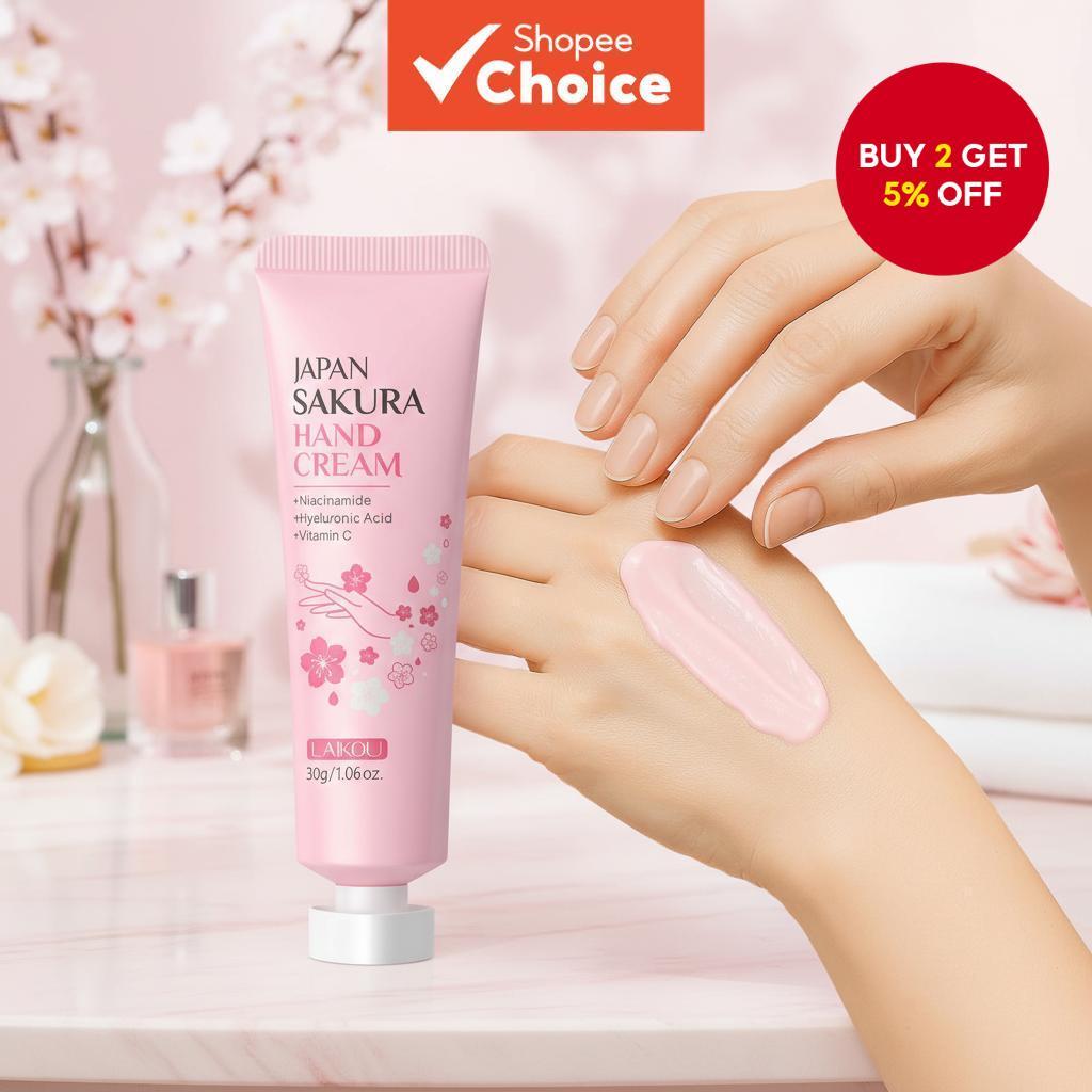 LAIKOU Japan Sakura Hand Cream 30g - Smooth & Moisturized Skin LAIKOU ...
