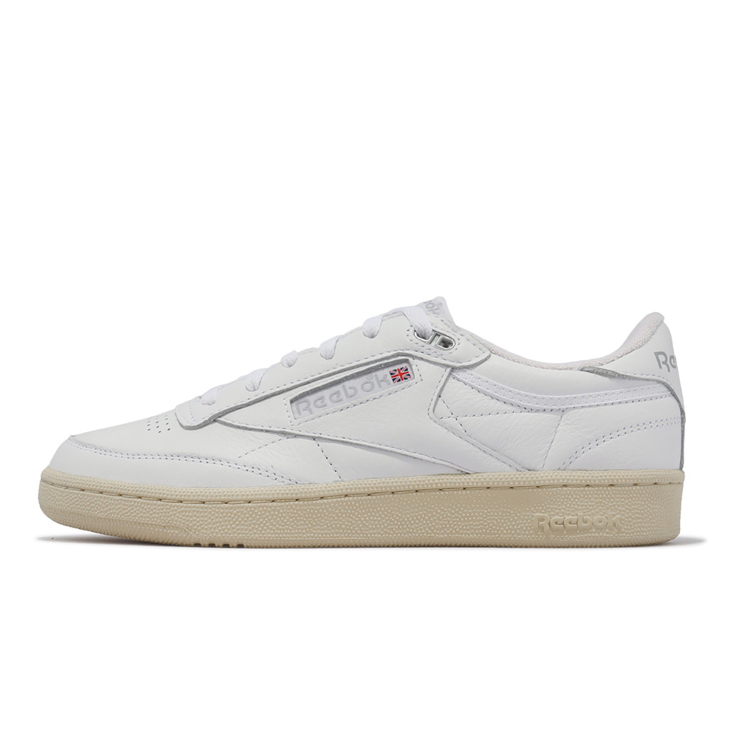 Reebok Casual Shoes Club C 85 Vintage White Cream Sole Retro Distressed ...