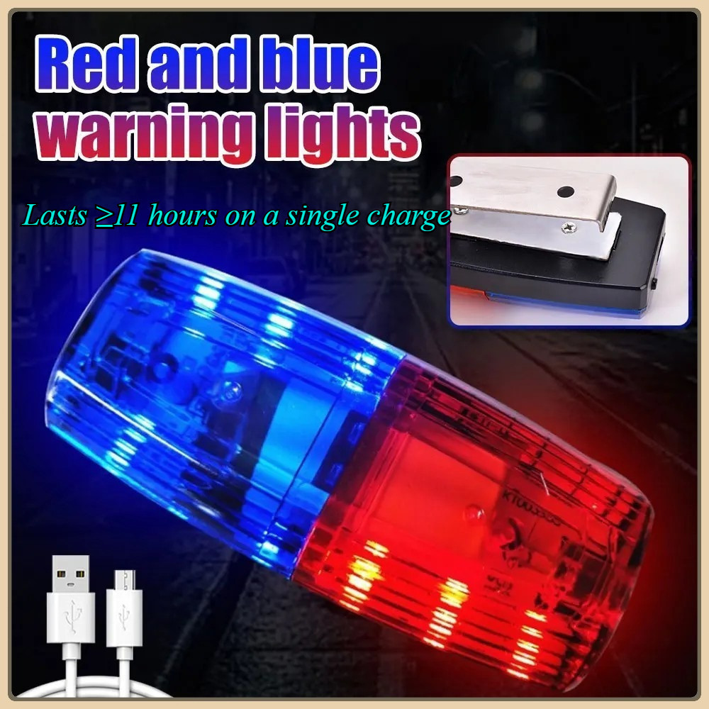 Red Blue LED Clip-On Shoulder Warning Light - Strobe Flash Alarm for ...