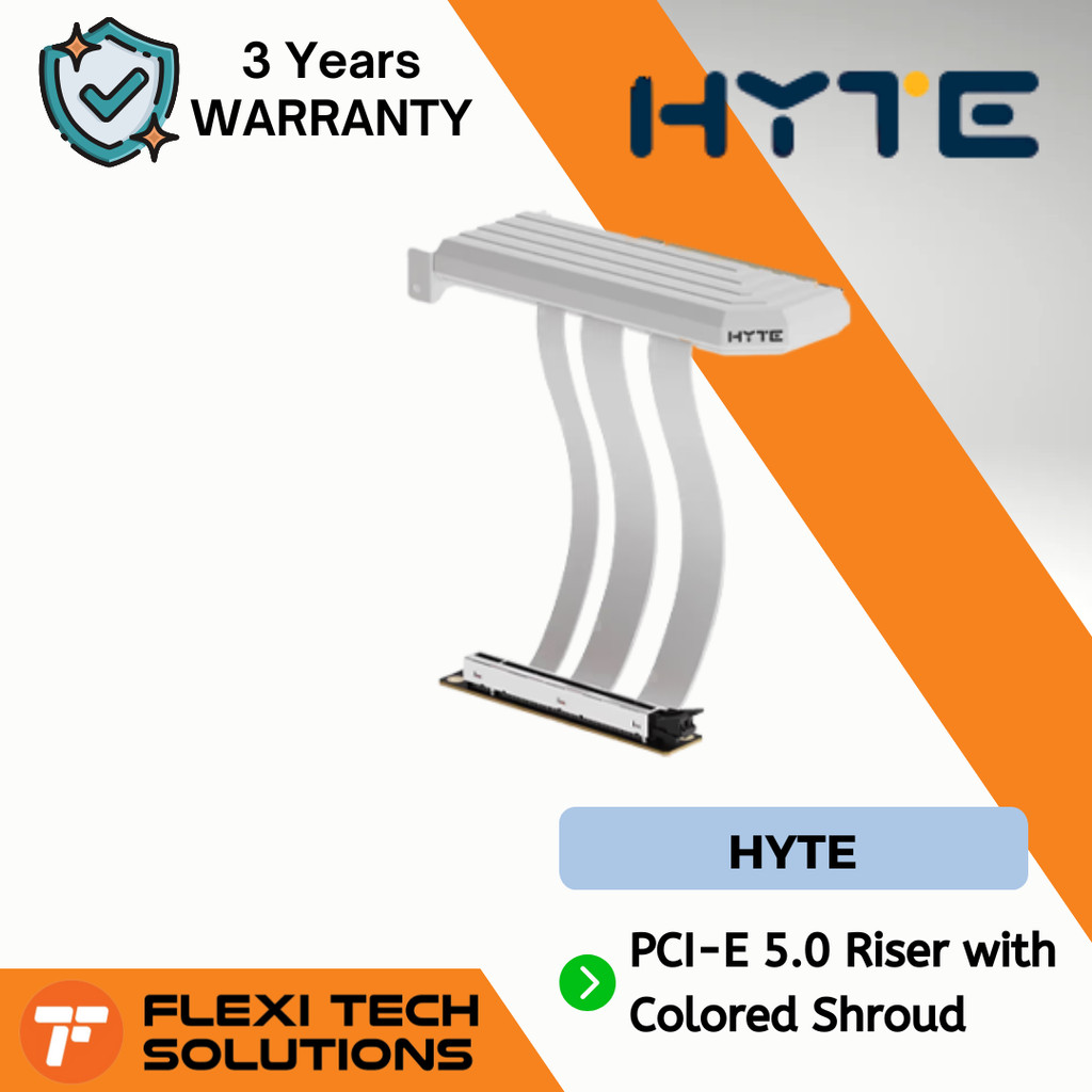 Flexi Tech HYTE PCI-E 5.0 Riser with Colored Shroud - Snow White ...
