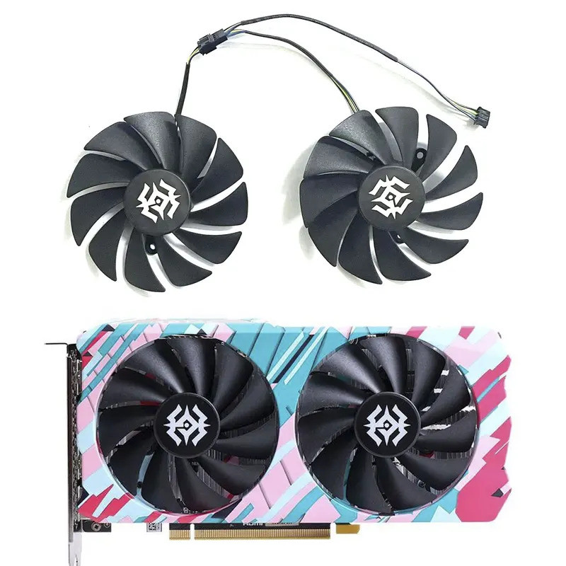 2 FAN Brand new 89MM 4PIN DC 12V 0.46A RTX 4060 GPU fan suitable for ...