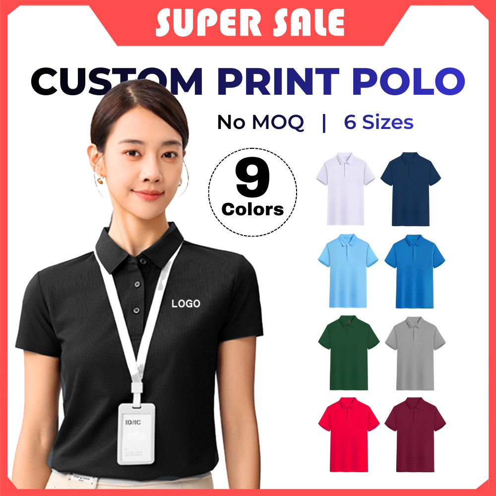 Custom Polo Shirt Printing Cetak Baju Polyester 180gsm T-Shirt Printing ...