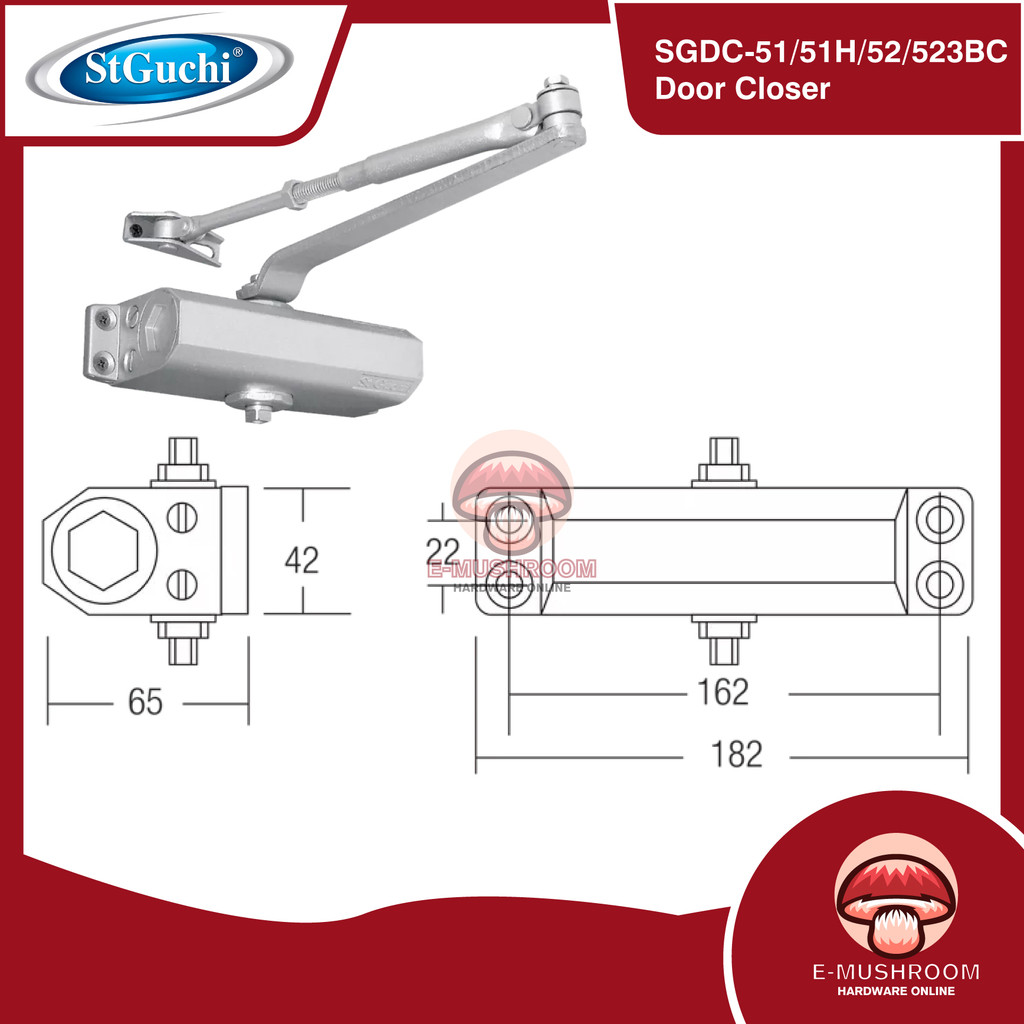 ST Guchi Door Closer SGDC-51 / SGDC-51H / SGDC-52 / SGDC-52BC | Hold ...