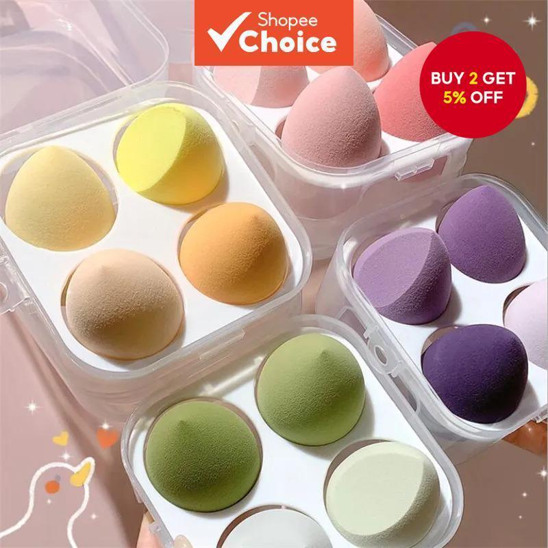 Makeup Sponge Set with Storage Case - Multi-Shape Cosmetic Sponges for ...