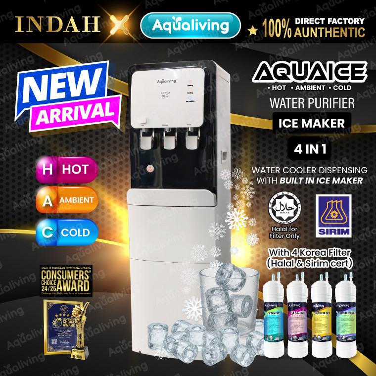Aqualiving Ice Maker Water Dispenser Hot Normal Cold Alsa w/ 4 JAKIM ...