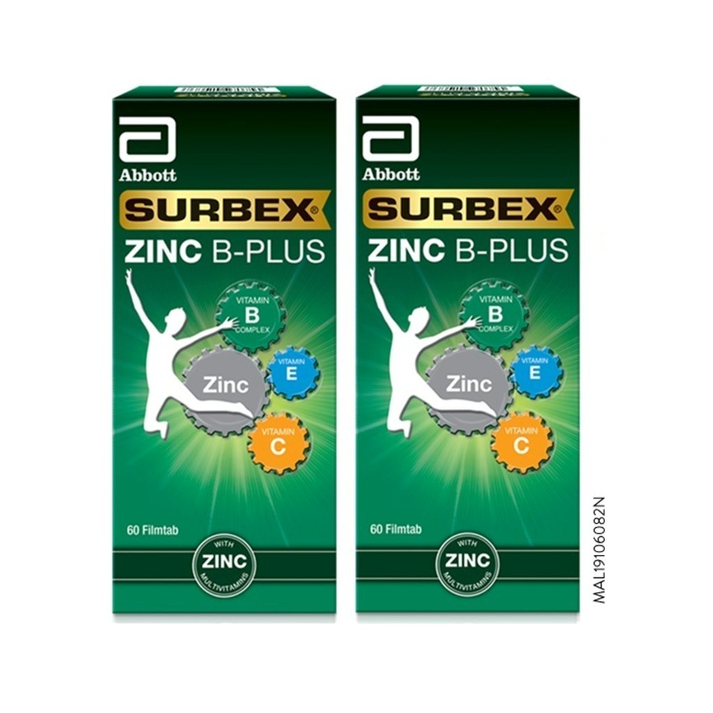 Surbex Zinc B-Plus Film Tablet 2x60's [Twinpack] | Shopee Malaysia