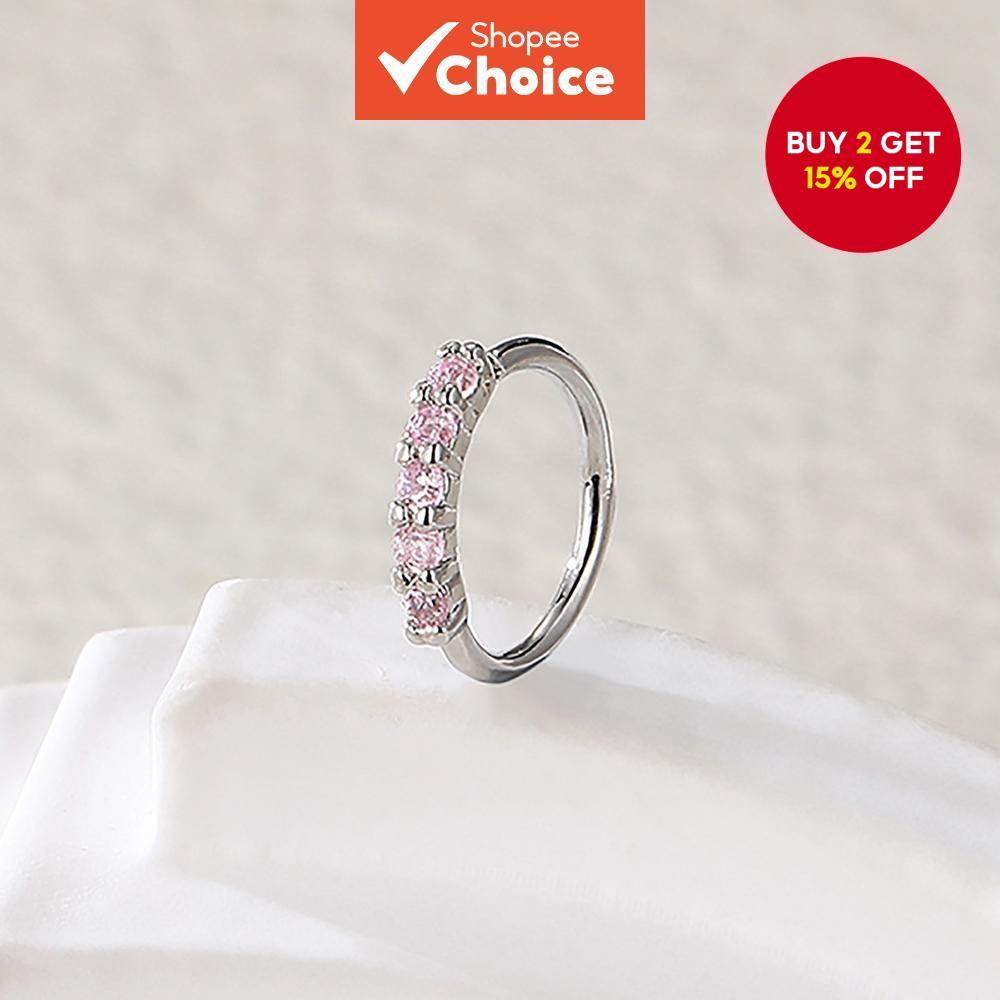 Minimalist Single Row Zirconia Copper Nose Ring For Women ...