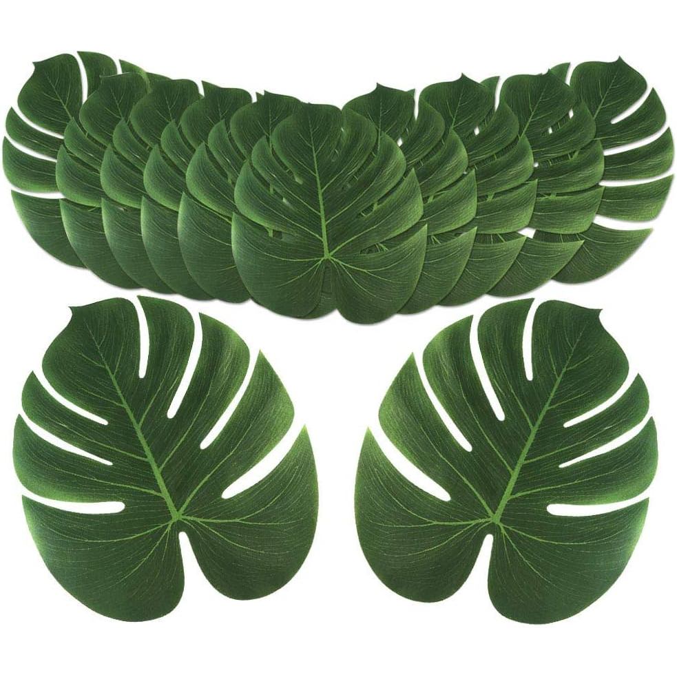 24pcs Daun Palma Tropika Tiruan Besar OurWarm, Daun Safari Tiruan ...