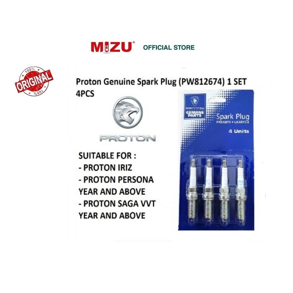 Mizu PROTON PW812674 PW913705 (LKAR7C-9) SPARK PLUG IRIZ PERSONA VVT ...