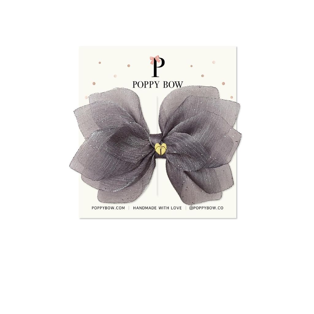 Poppy Bow Premium Large Fleur Bow // Holy Night Grey | Shopee Malaysia