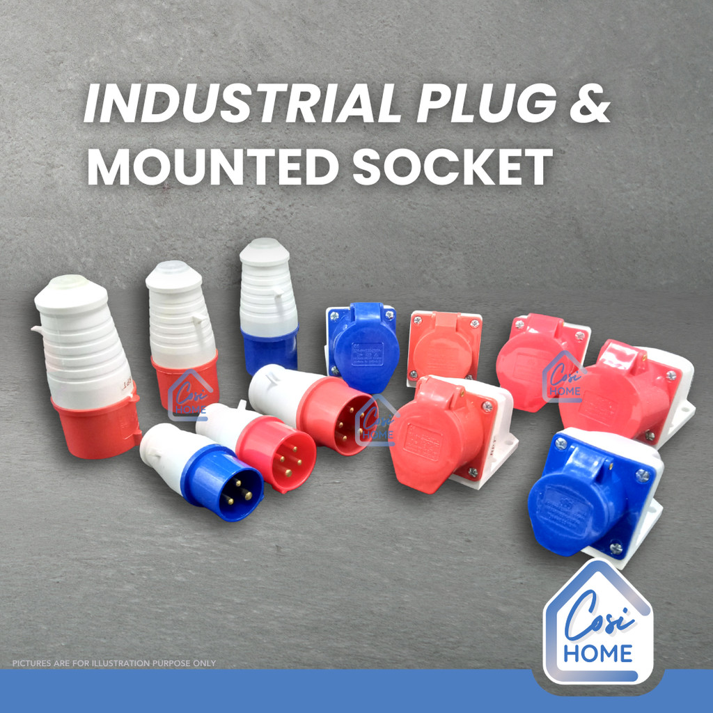 SSS CEE Industrial Plug 16A / 32A Pin / Heavy Duty Socket Weatherproof ...