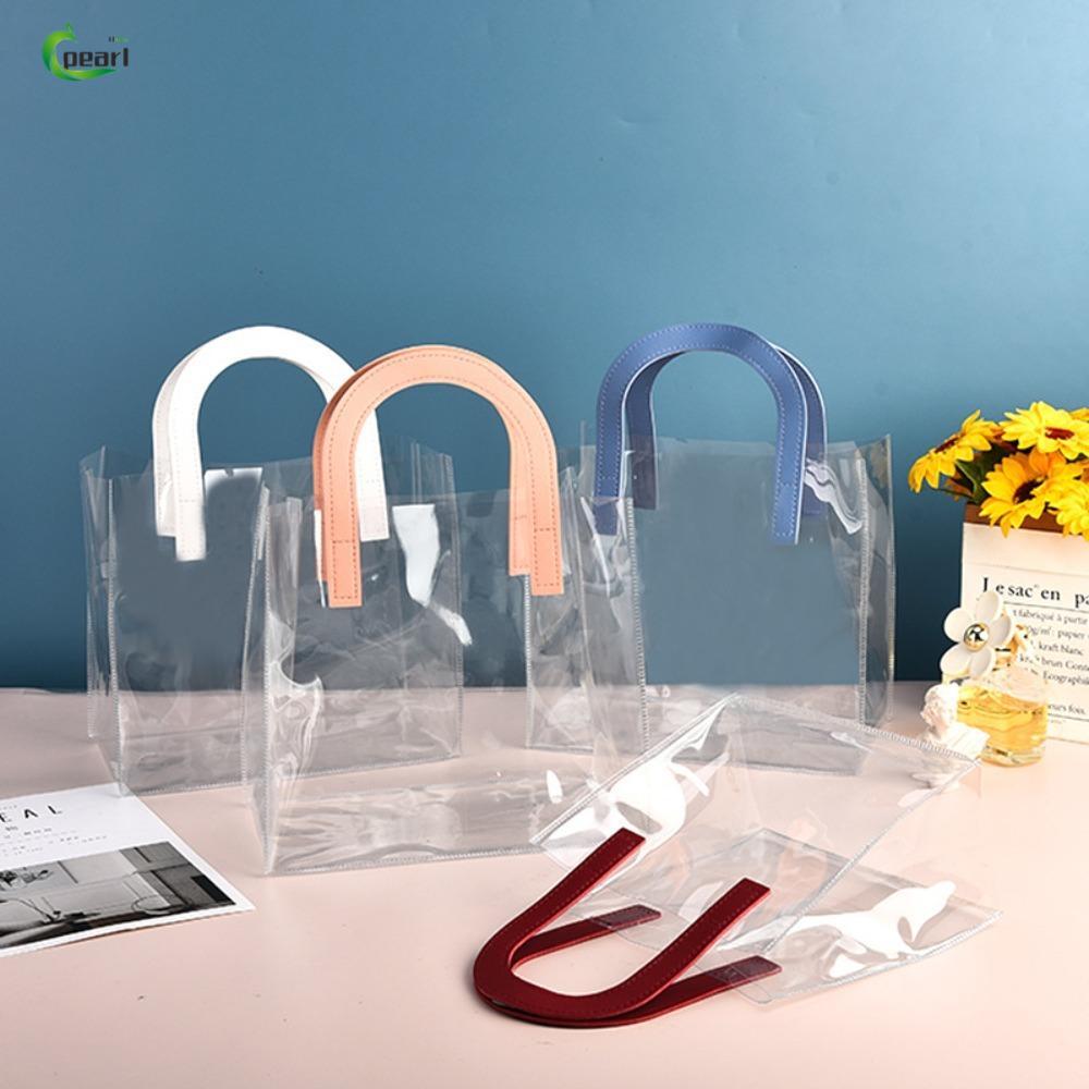 PEARL Transparent Shopping Bags, Transparent U Shape Handle Tote Bag ...