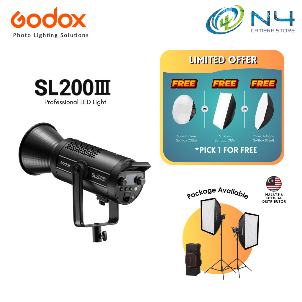 Godox SL200III 200W 5600K White Version LED Video Light Bowens Mount ...