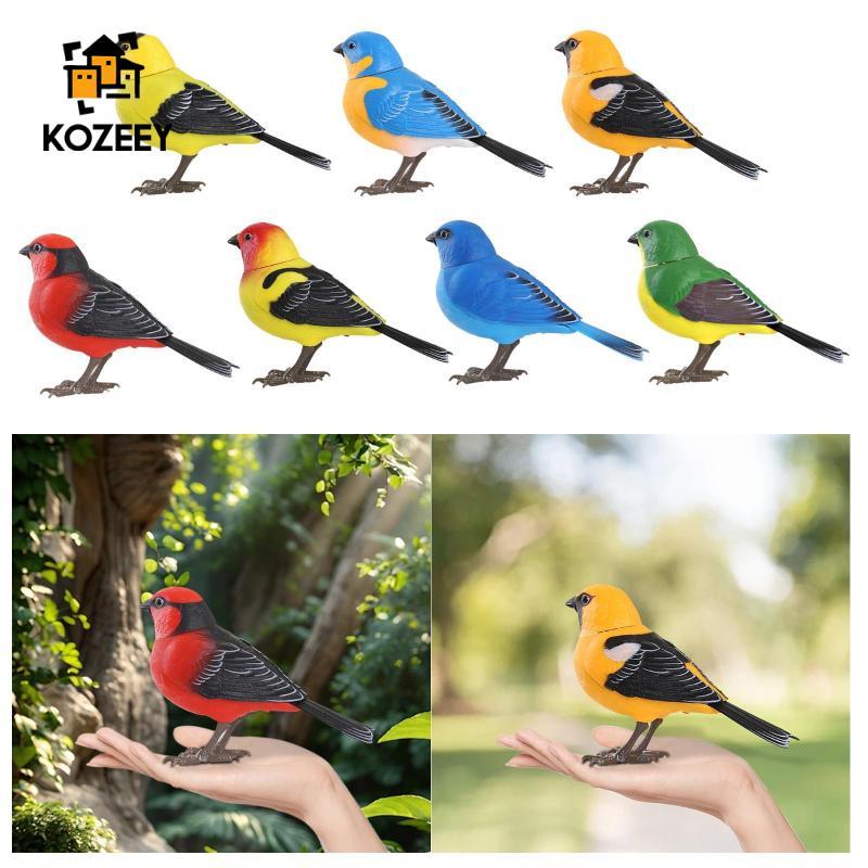 KOZEEY Electric Singing and Chirping Bird Toy Sound Activated Realistic ...
