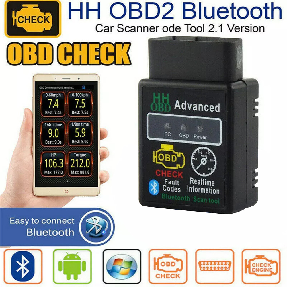 ELM327 Car Diagnostic OBD2 Scanner Bluetooth Connection for IOS Android ...