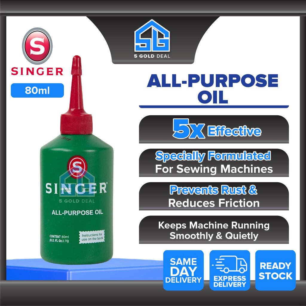 SINGER All Purpose Sew Machine Lubricant Oil 80ml Minyak Pelincir ...