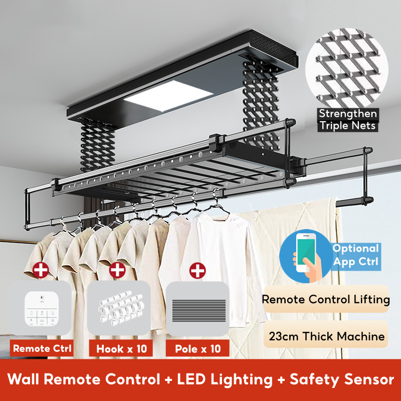Smart Electric Clothes Drying Rack with UV Sterilization, Heating & LED ...