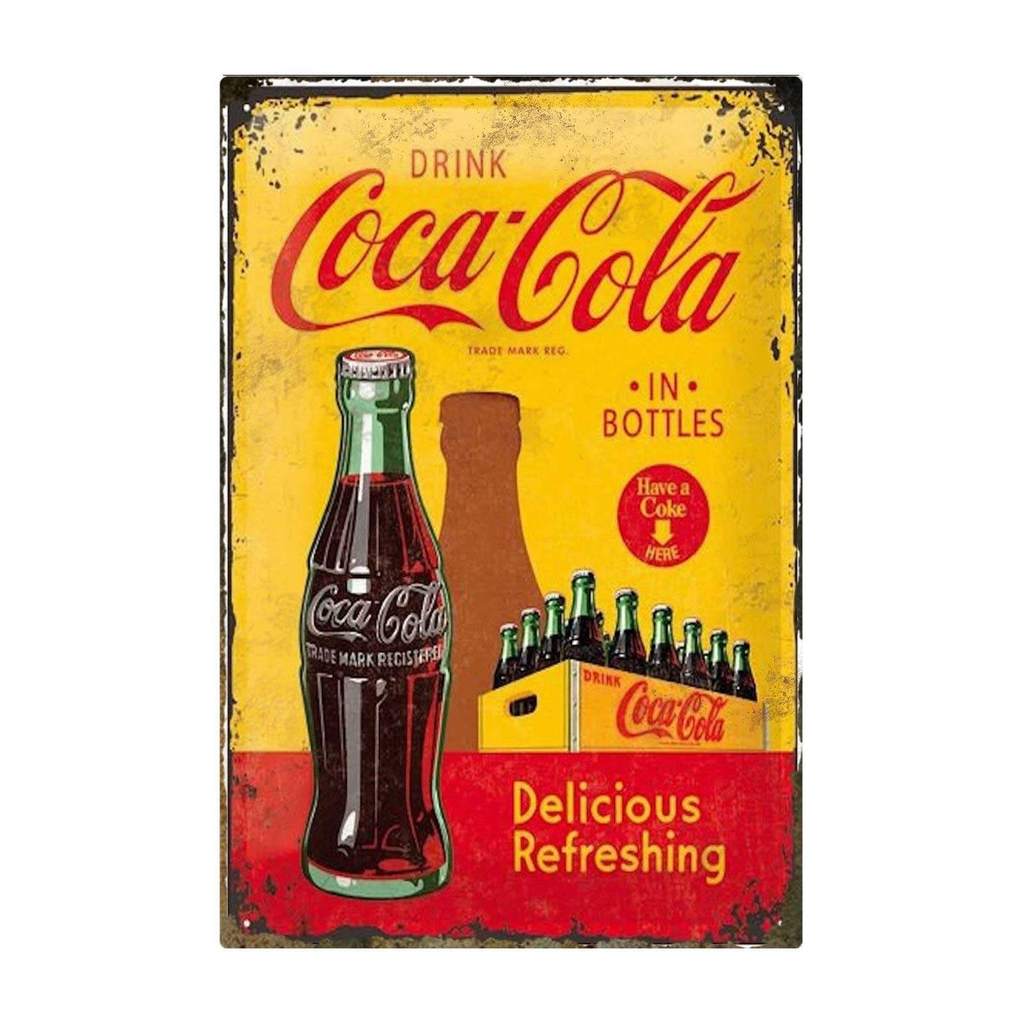 Coca Cola Metal Tin Sign Plaque Design Vintage Wall Decor for Bar Pub ...