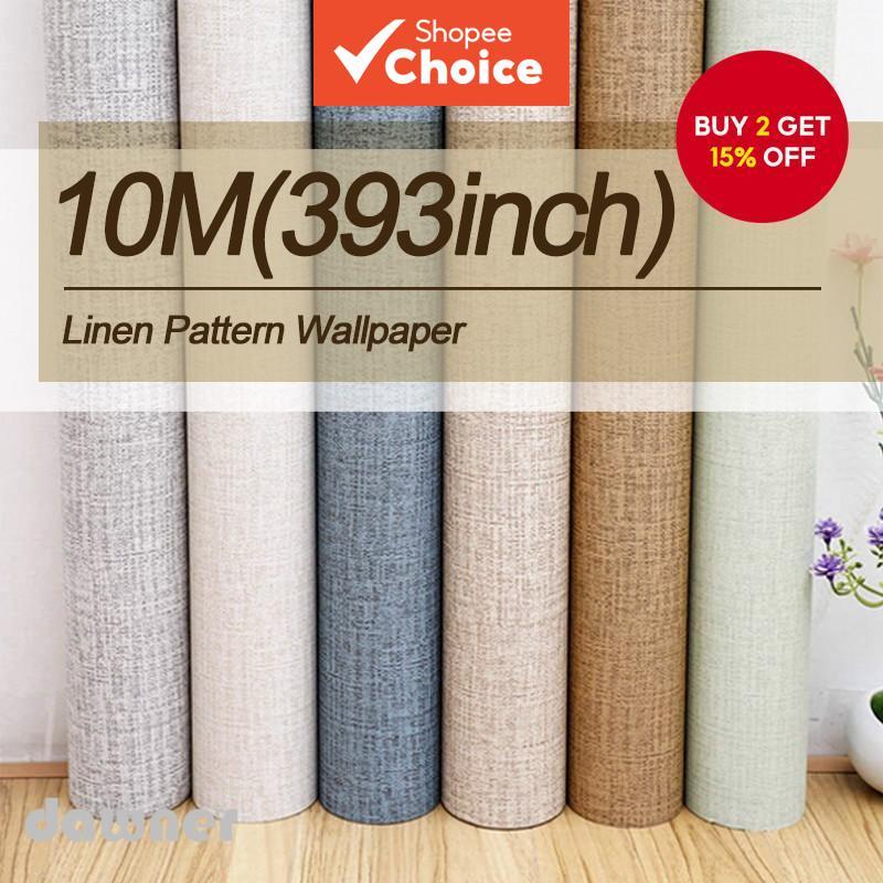 10M Pvc Self Adhesive Wallpaper Linen Pattern for Home for Bedroom ...