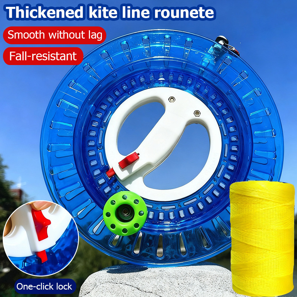 Line Kite Spool Hand Reel Crystal Sea Crank Wheel 150 Meter and Winder ...