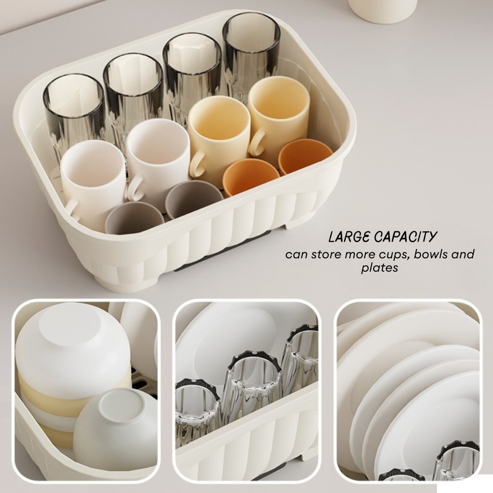 Locaupin Elegant PP Plastic Kitchen Dish Rack with Top Ventilation Hole ...