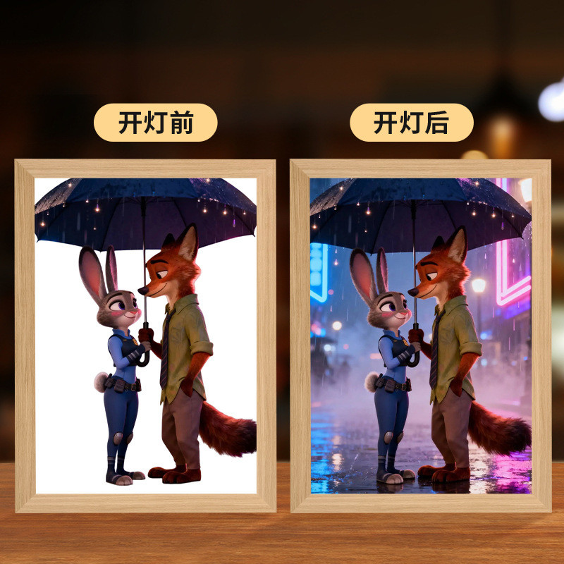 Zootopia Light Painting Judy Nick Anime Two-Dimensional Frame Zootopia ...