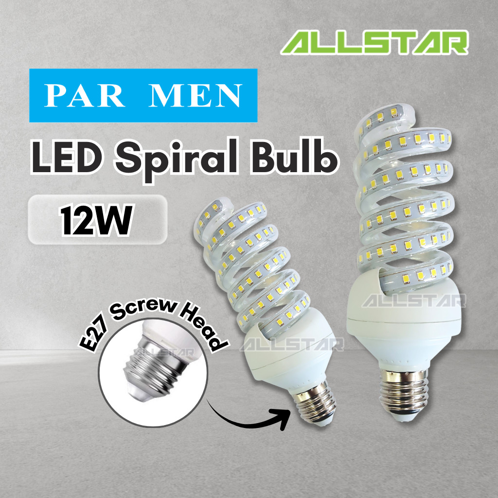 LED Spiral Bulb 12W E27 Energy Saving 6500K Daylight 3000K Warm White ...