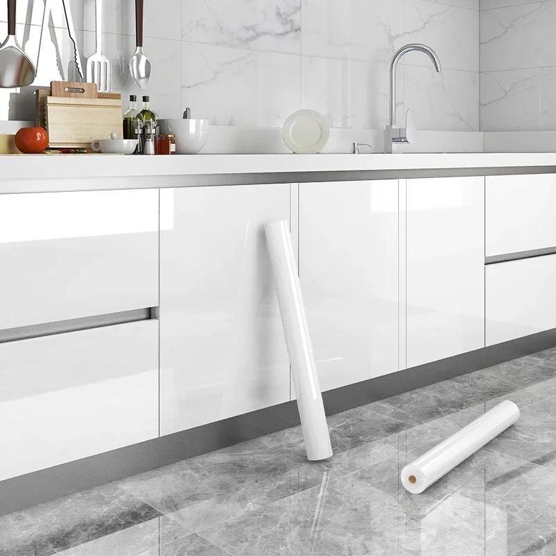Kitchen Cabinet Pearlescent White Marble Contact Paper Foil Self ...
