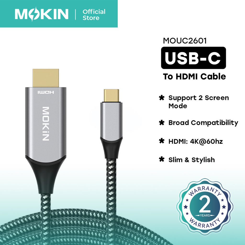 Mokin USB C to HDMI Cable (1.8M) MOUC2601 | Shopee Malaysia