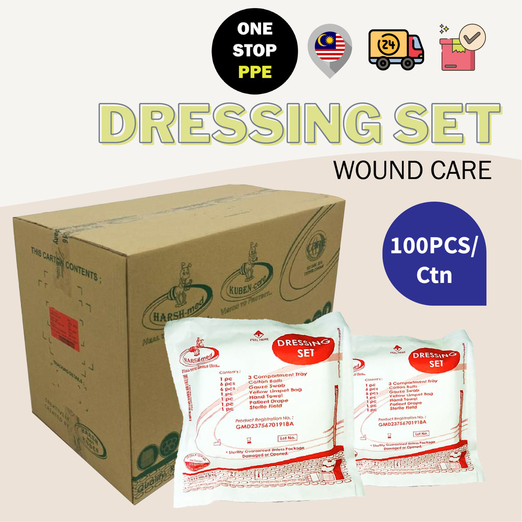 [OneStopPPE] Wound Dressing Set with Forceps Sterile Packed Woundcare ...