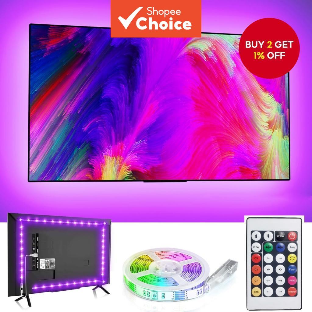 16.4ft RGB LED strip lights, color changing LED light strips kit with ...