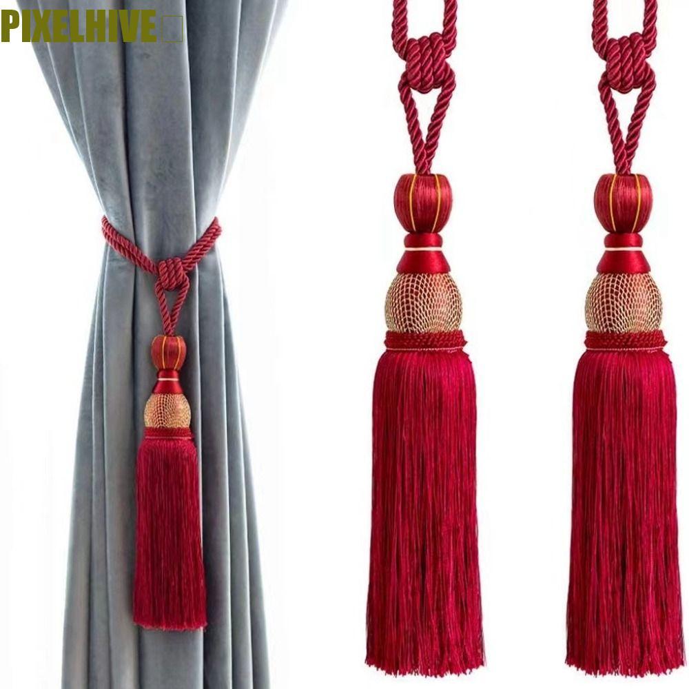PIXELHIVE Curtain Tassels Tieback, No Installation Punch-free Tassel ...