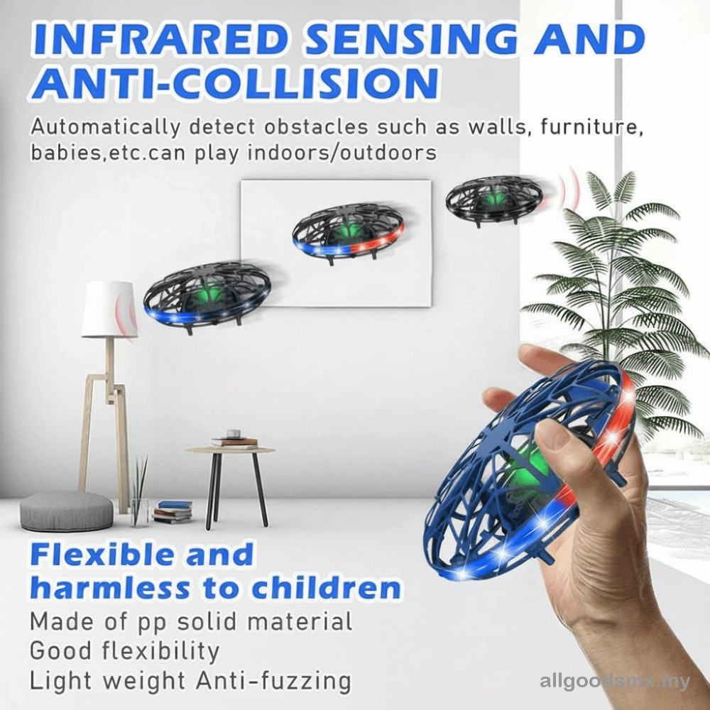 ALLGOODS Remote Control Aircraft, LED Anti-collision UFO Induction ...