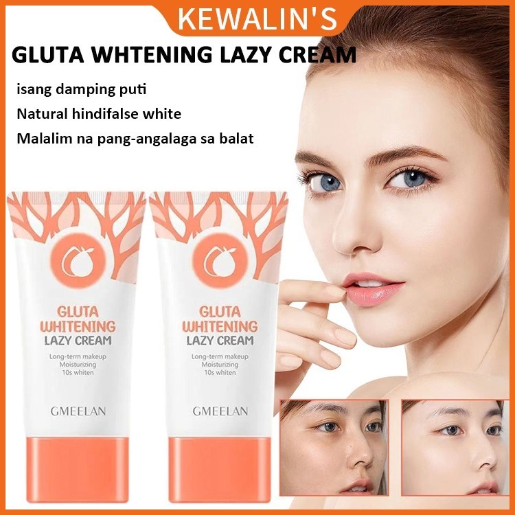 Kewalins Gluta Whitening Lazy Cream Face Makeup Moisturizing 10s Whiten ...
