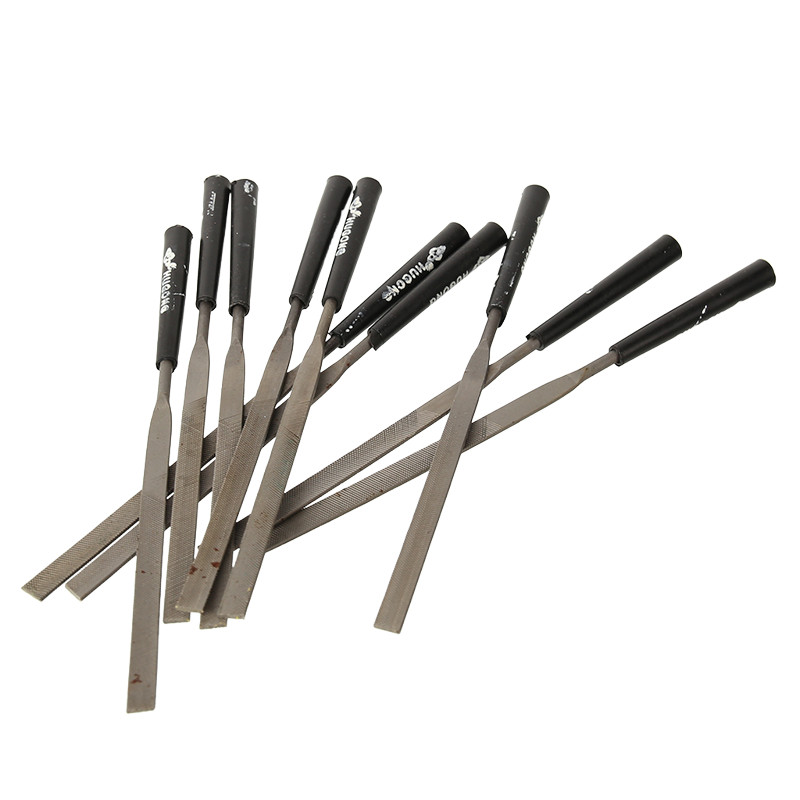 10 Pieces of Flat Small File Set Plastic Handle Shaping Triangular ...