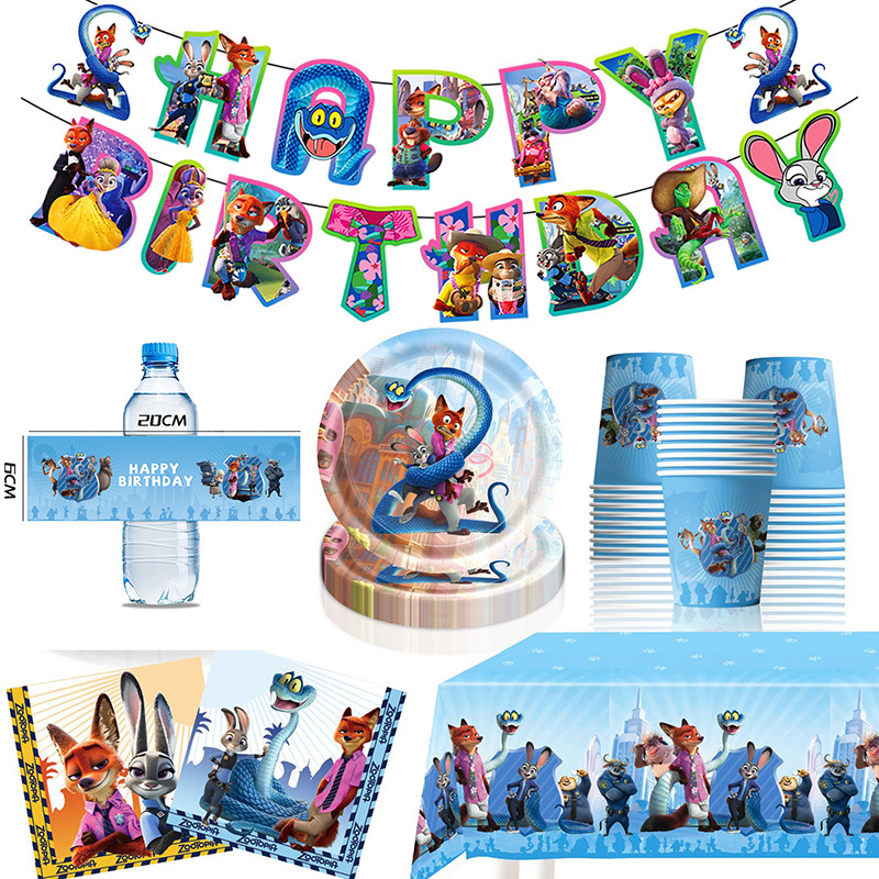 New Zootopia 2 Theme Birthday Party Decorations Anime Zootropolis ...
