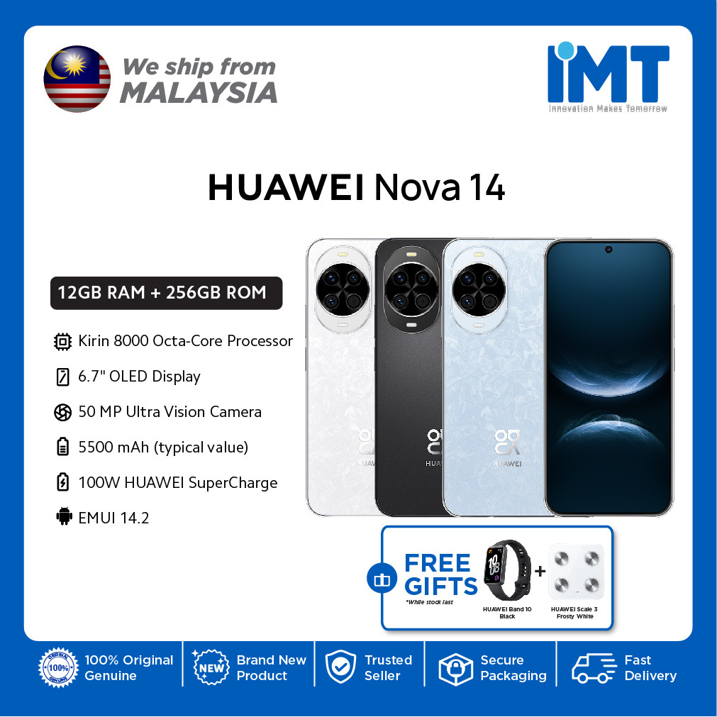 Huawei Nova 14 Smartphone | HiSilicon Kirin 8000 | 6.7" OLED Display ...