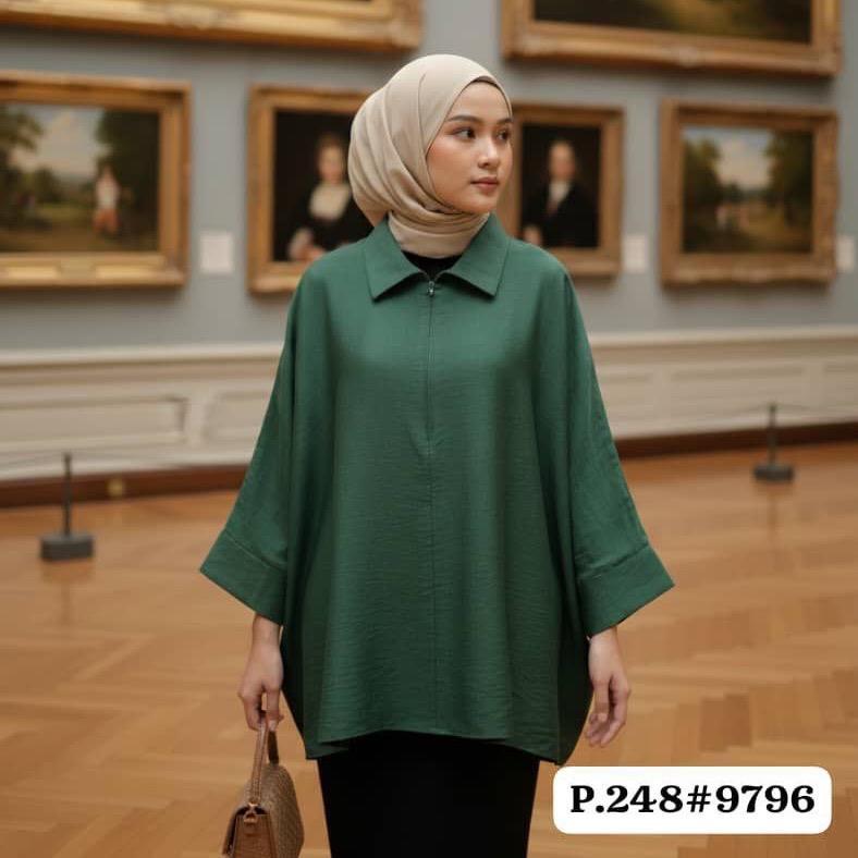 NEW DEALS BLOUSE UQASYA BLOUSE LINEN FREESIZE ZIP P248 | Shopee Malaysia