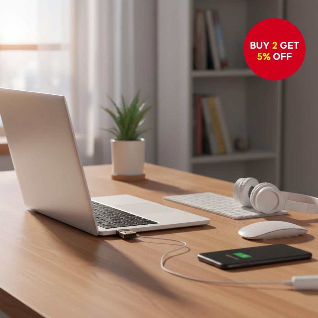 USB Bluetooth 5.3 dongle for wireless audio and Ethernet adapter with ...