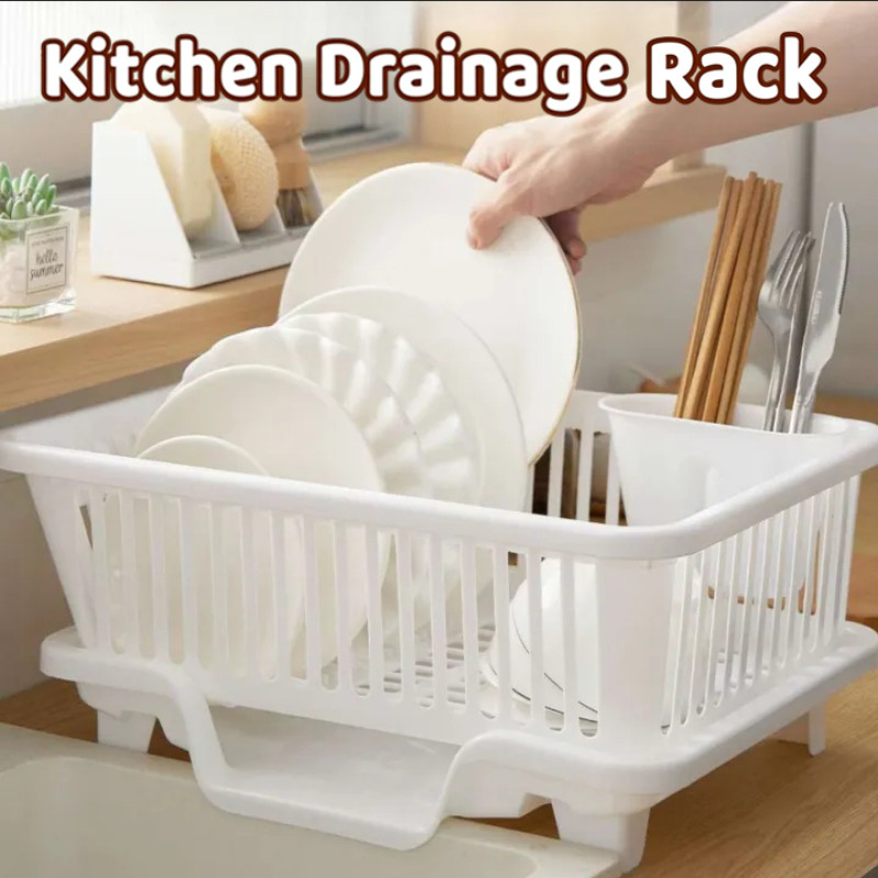 Kitchen Drainage Rack With Drainer Board Large Capacity Dish Drying ...