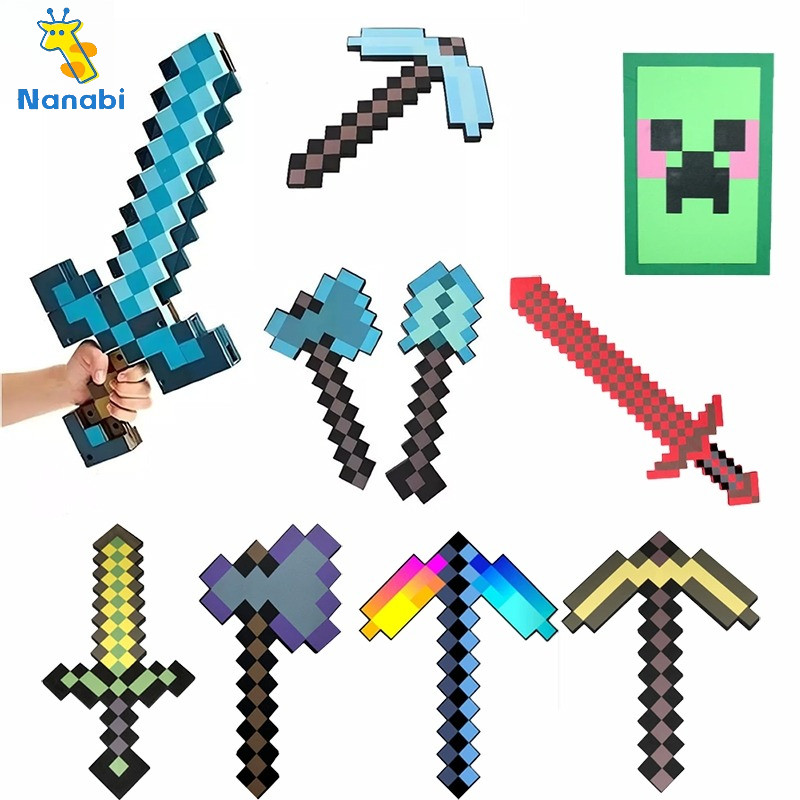 11 Popular Cosplay Games Minecraft Eva Foam Diamond Pickaxe Axe Gun ...