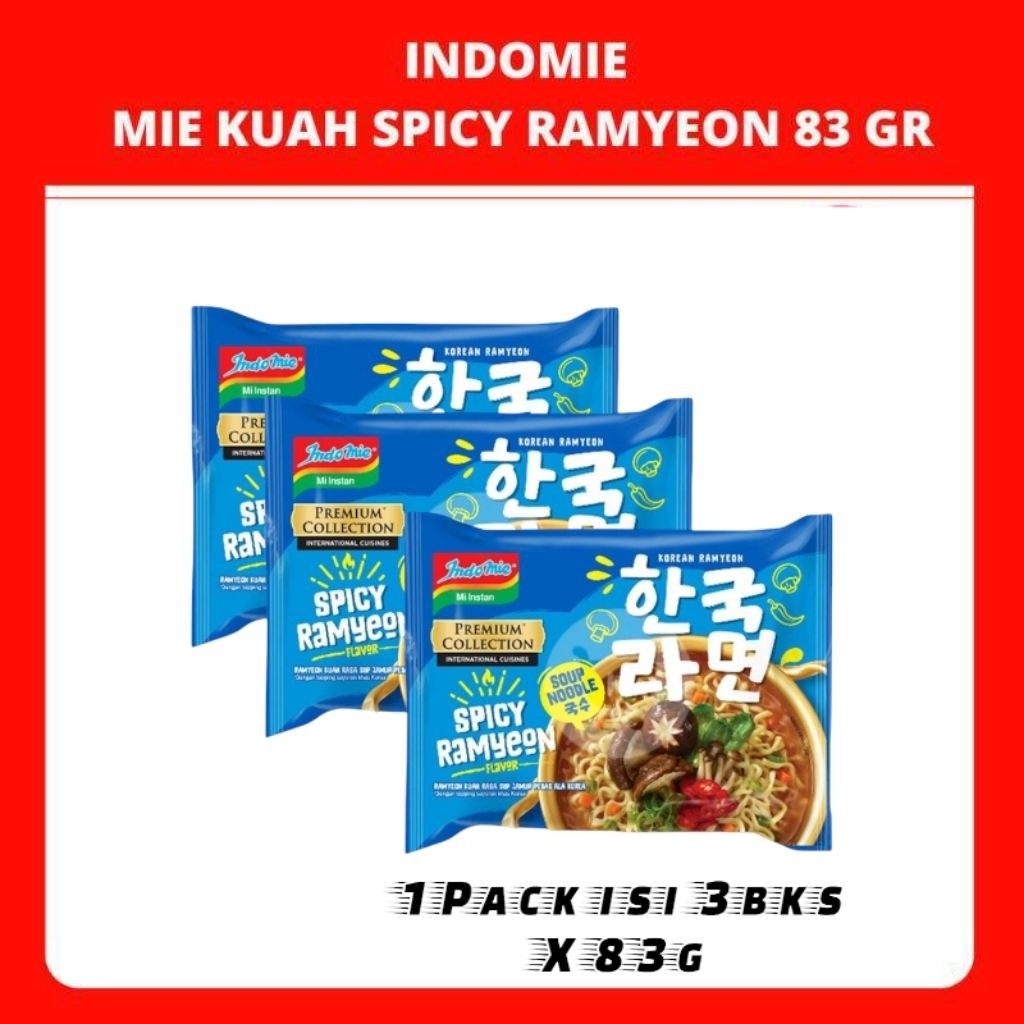 Indomie Spicy Ramyeon Kuah Rasa Sup Jamur Pedas Ala Korea (1Pack isi ...