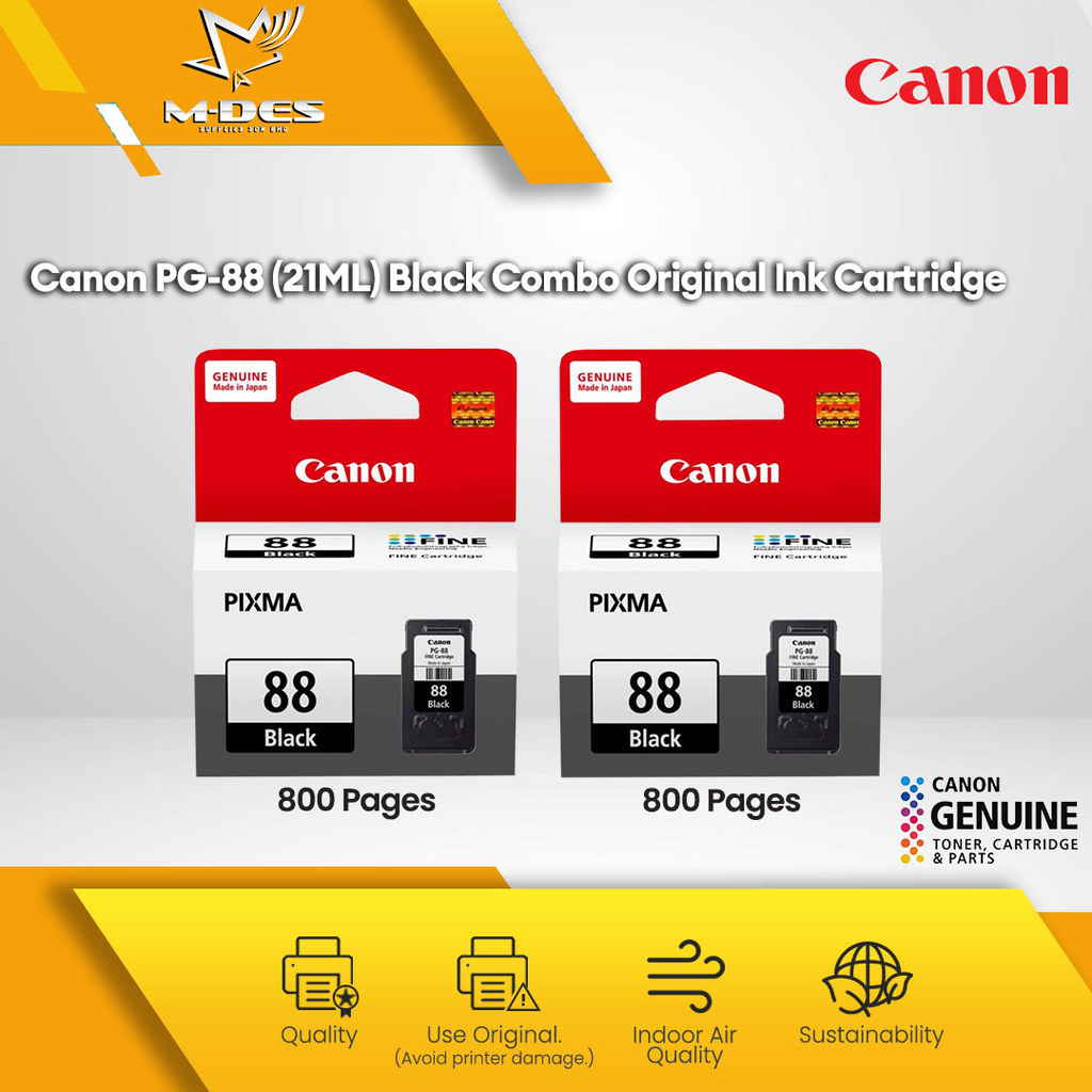 Canon PG-88 Black X 2 PCS (Twin Pack) Original Ink Cartridge / Canon ...