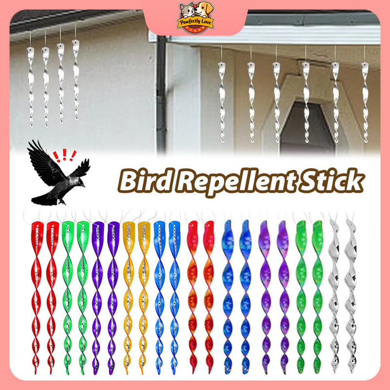 Bird Repelling Stick Reflective Twist Rod Birds Deterrent Hanging ...